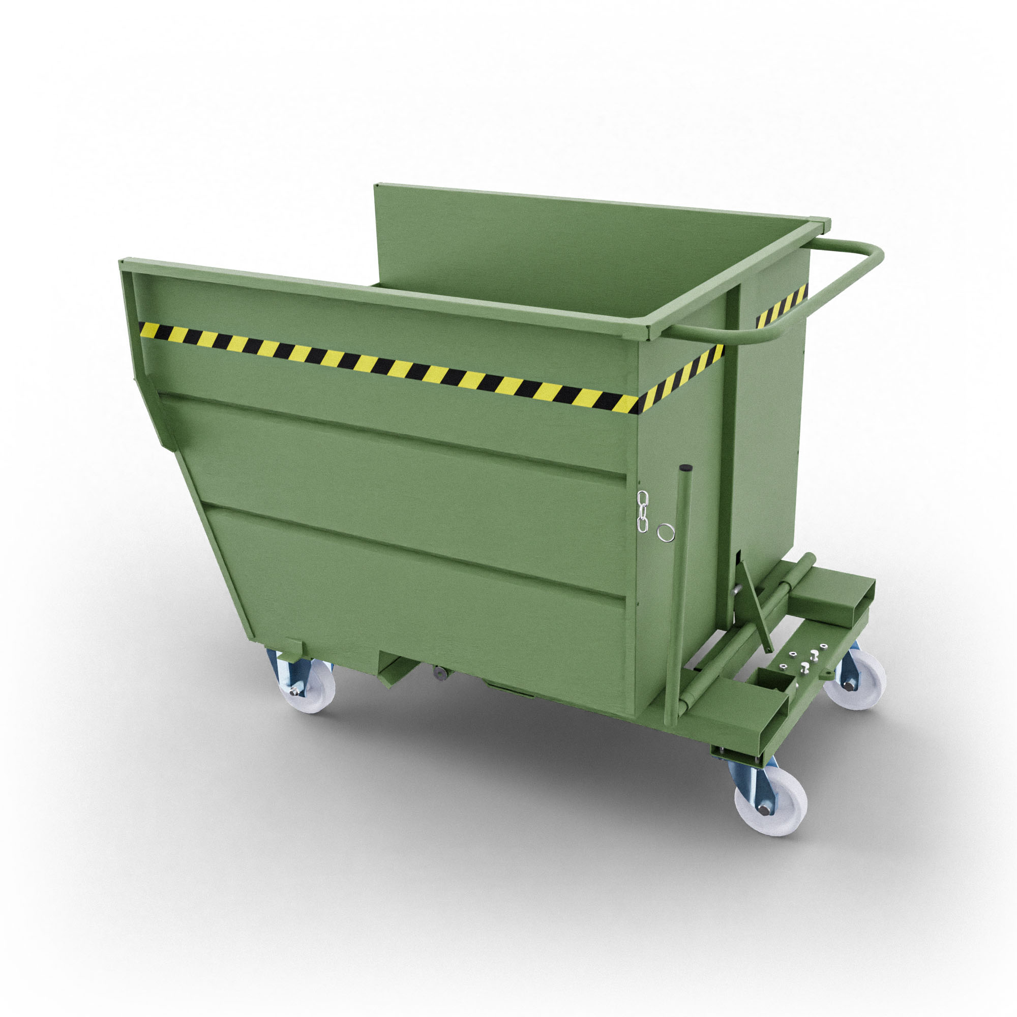 SBR1000 benna ribaltabile con ruote 1000 lt - RAL 6011 | Mayermoover
